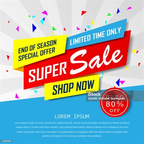 슈퍼 세일 스페셜 최대 80 할인 큰 판매 시즌 스페셜 오퍼 Bannersale 배너 템플릿 디자인 배경의 끝 벡터 일러스트