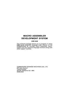 Retro CommodoreYour Place With High Quality Scans For Preservation Macro Assembler Development