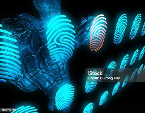 미래 기술 지문 지문 인식 및 스캐닝 및 식별 인공 지능 및 데이터 전송 3차원 형태에 대한 스톡 사진 및 기타 이미지 3차원 형태 개념 개성 개념 Istock