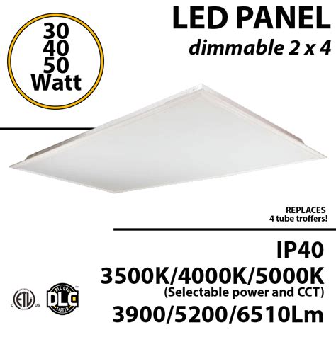 2x4 Led Panel Light 30 40 Or 50w Up To 6510lm Back Lit 35k 40k 50k Dimmable Ledradiant