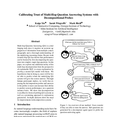 Calibrating Trust Of Multi Hop Question Answering Systems With Decompositional Probes Acl