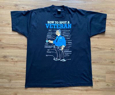 Vintage 90s Chicago Police How To Spot A Veteran Black T Shirt Size Xxl