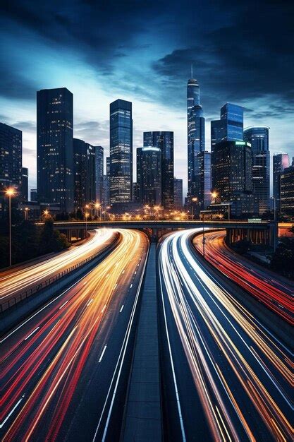 Premium Photo A City Skyline With Cars And A Cityscape In The Background