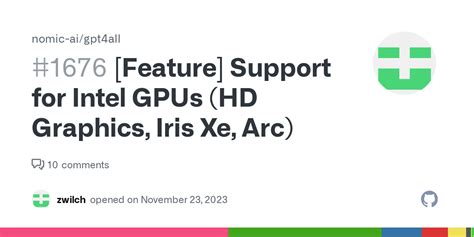 Feature Support For Intel Gpus Hd Graphics Iris Xe Arc · Issue