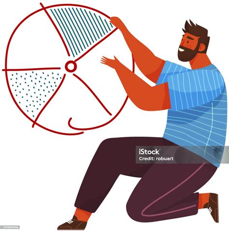 그래프를 분석하는 사업가 분석가가 프레젠테이션을 합니다 원형 차트 및 다이어그램 성공 보고서 개념에 대한 스톡 벡터 아트 및