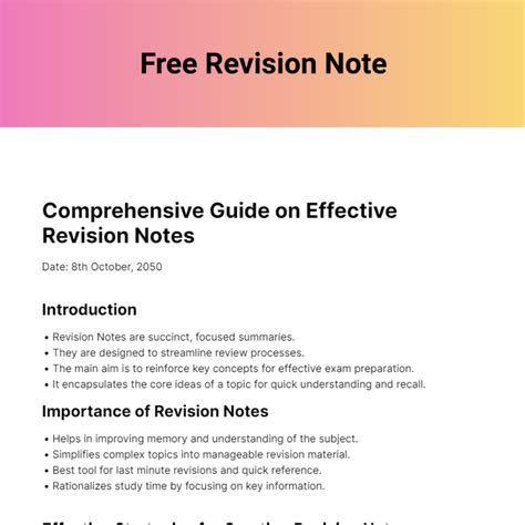Free Summary Note Templates Editable And Printable
