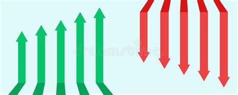 financial arrows up and down green and red arrow stock illustration illustration of trend