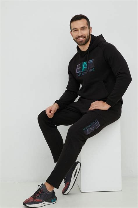 Спортивный костюм EA7 Emporio Armani мужской цвет чёрный | ANSWEAR.ua