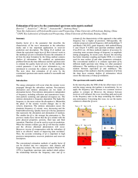 Pdf Estimation Of Q Curve By The Constrained Spectrum Ratio Matrix Method