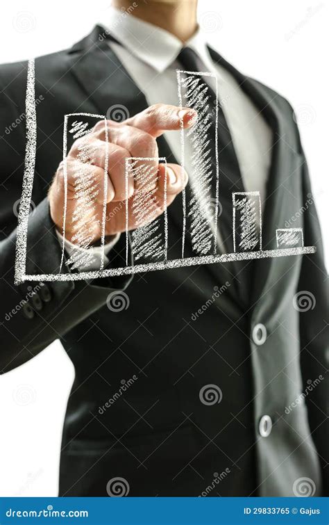 Business Man Pointing At Graph Stock Image Image Of Financial Graph 29833765