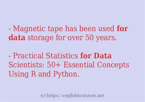 In Sentence Use Of For Data Englishteststore Blog