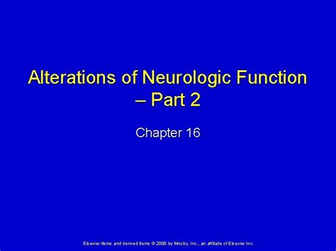 Alterations Of Neurologic Function Part 2 Chapter 16