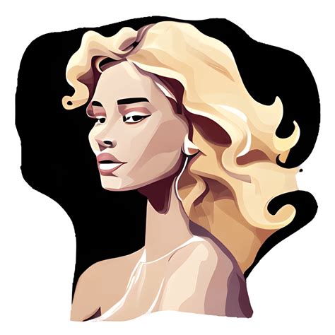 Realistic Woman With Wavy Blonde Hair · Creative Fabrica