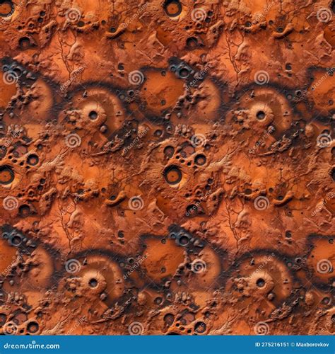 Top View Mars Planet Surface With Craters Ai Generative Illustration Cartoondealer