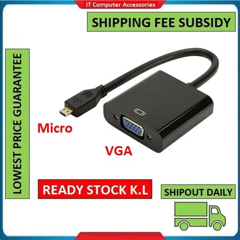 Micro Hdmi To Vga Female Video Converter Adapter Cable Shopee Malaysia