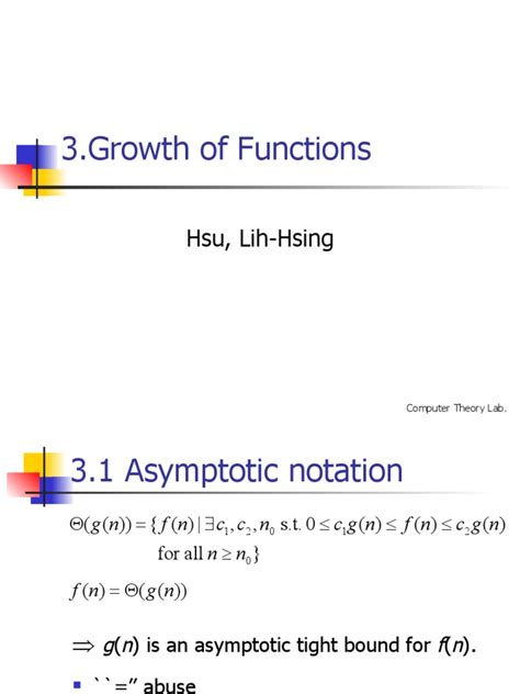 03 Growth Of Functions Pdf Time Complexity Elementary Mathematics
