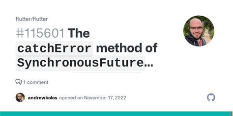 The `catcherror` Method Of `synchronousfuture` Returns A `completer` That Will Never Complete