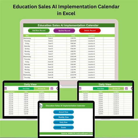 Education It Ai Implementation Calendar In Excel Next Gen Templates