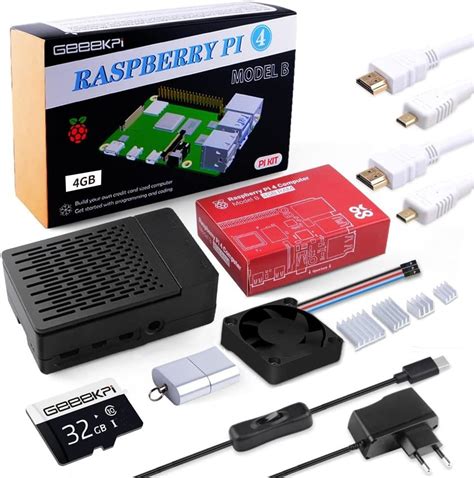 GeeekPi Raspberry Pi 4 4GB Starter Kit Mit 32GB SD Karte Raspberry Pi