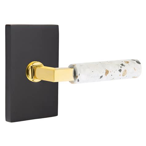 Select Levers Collection Single Dummy Modern Rectangular Rosette In Flat Black And L Square In