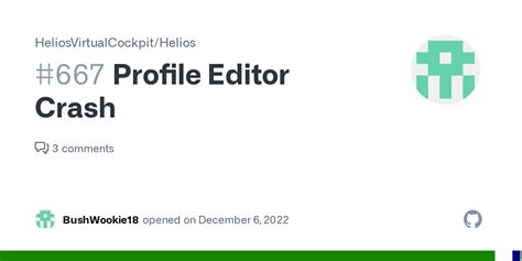 Profile Editor Crash · Issue 667 · Heliosvirtualcockpithelios · Github