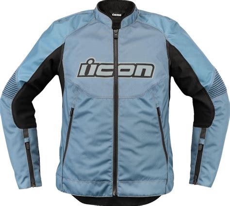 Icon Womens Overlord3 Jacket Black Light Blue Ghostbikes