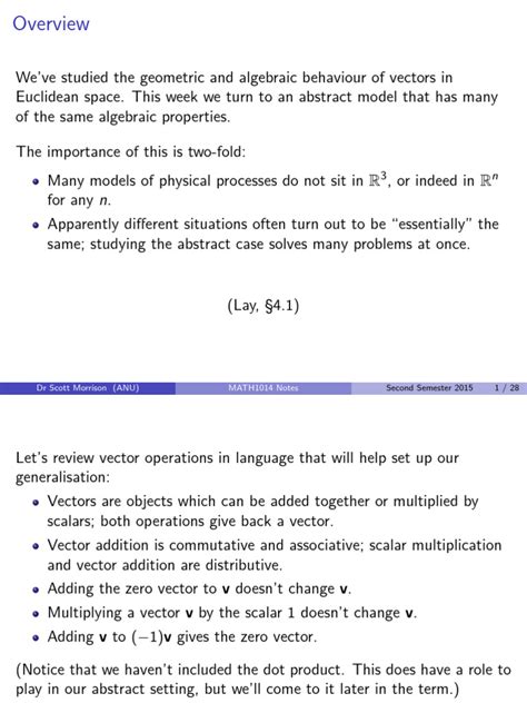 Math1014 Linearalgebra Lecture05slides Pdf Vector Space Linear