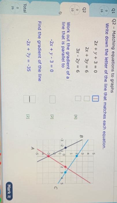 Solved Qi Q1 Finding Gradients And Intercepts Write Down