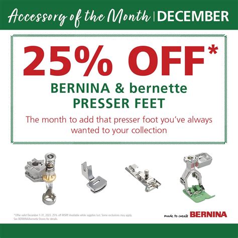25 Off Bernina And Bernette Presser Feet Bernina