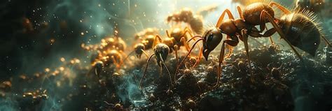 Premium Photo Exploration Of Submerged Digital World Dolichoderus Thoracicus Ant Equipped