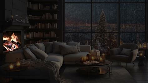 따뜻한 방에서 겨울 창밖 빗소리 들으며 한 주의 시작을 편안하게 숙면을 위한 편안한 비 Youtube