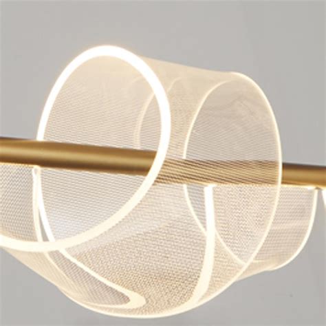 Sai Modern Gold Led Sculptural Ribbon Diffuser Bar Pendant Lightbox