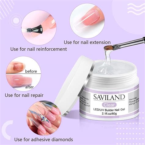 Saviland Builder Nail Gel Kit All In One Hard Gel Extension Kit With