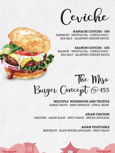 Menu Of Miso Sexy Indiranagar Bangalore Dineout
