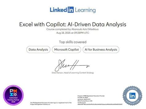 Linkedinlearning Excel Dataanalysis Aidriven Continuouslearning