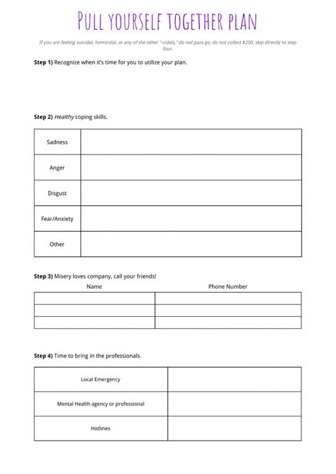 Crisis Prevention Plan Worksheet — Db