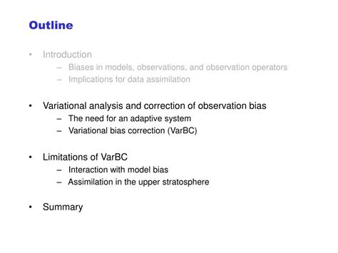 Ppt Bias Correction In Data Assimilation Powerpoint Presentation