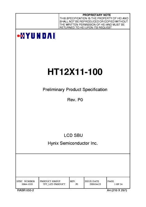 HYUNDAI HT12X11 100 LCDPANEL DATASHEET Service Manual Download Schematics Eeprom Repair Info