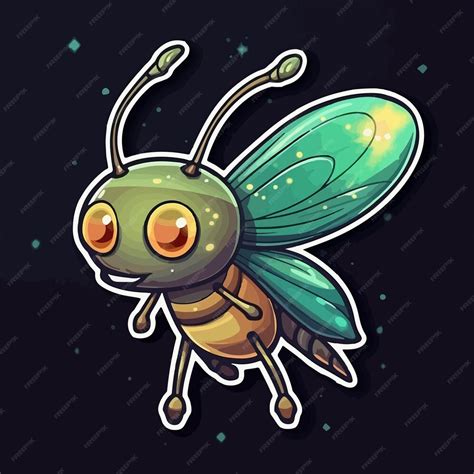 Premium Photo A Cartoon Image Of A Green Bee With Orange Eyes And A