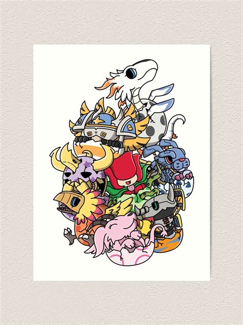 Original Mega Digimon Chibi Eggs Art Print For Sale By Animedesigns12 Redbubble