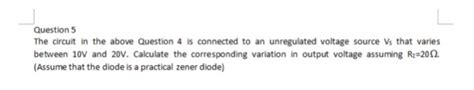Solved Question For The Circuit Shown Below Calculate The Chegg