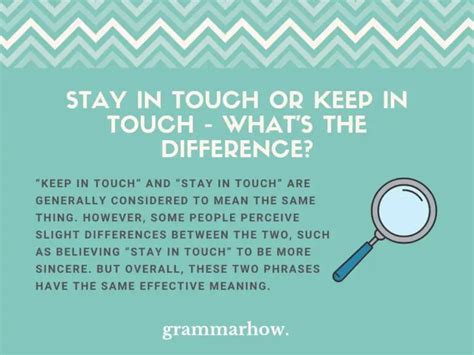Understanding Stay In Touch Vs Keep In Touch Differences
