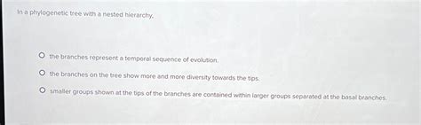 Solved In A Phylogenetic Tree With A Nested Hierarchythe