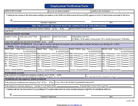 Employment Verification Form 3 Pdfsimpli