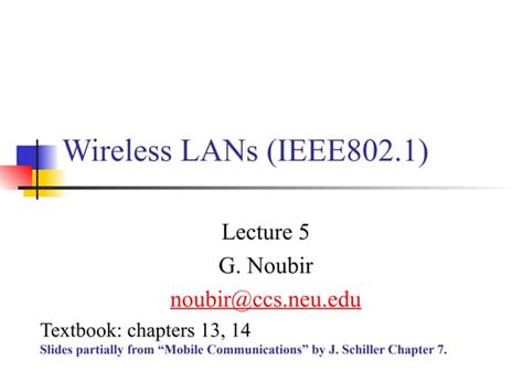 Wireless Lans 80211 Networks Lecture Notes Ppt