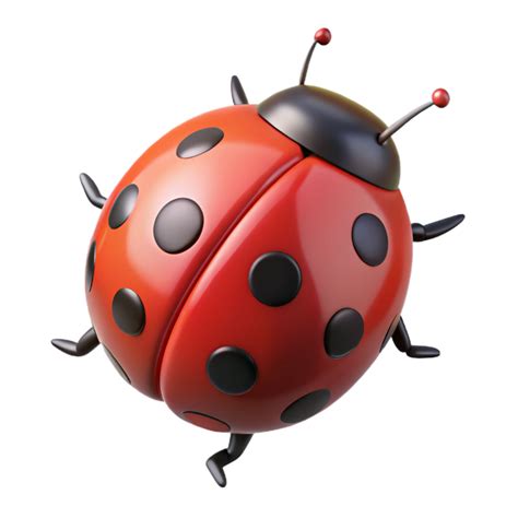 Immaculate Gothic Single Ladybug Seven Spots No Background With