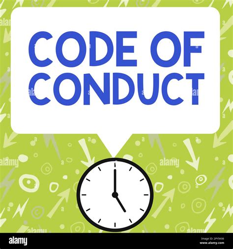 Hand Writing Sign Code Of Conduct Internet Concept Ethics Rules Moral Codes Ethical Principles