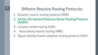AODV Adhoc Ondemand Distance Vector Routing PPTX