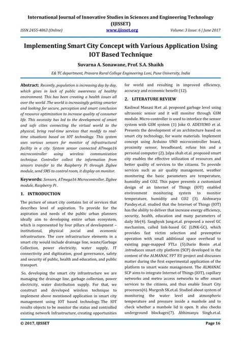 Pdf Implementing Smart City Concept With Various Wp