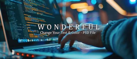 Premium Psd Programmer Working Late Night On A Laptop